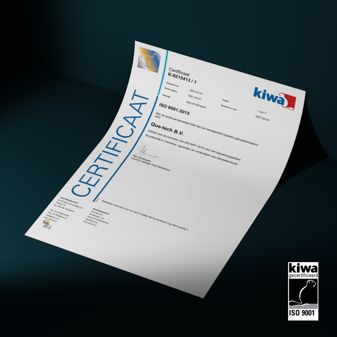 Succesvolle Kiwa Audit en ISO 9001 Certificering | Que-Tech BV